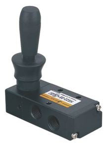 Manual Lever Valve, 5/3, Centre Closed, Spring Centre – Context Pneumatic Supplies