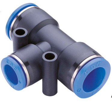 Metric Push-In Reducing Tee – Context Pneumatic Supplies