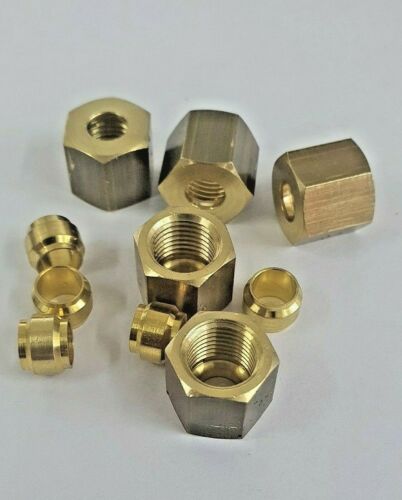 Metric Brass Compression Nuts w/ Olives – Context Pneumatic Supplies