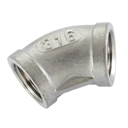 Stainless Steel Equal Female 45° Elbow, BSPP – Context Pneumatic Supplies